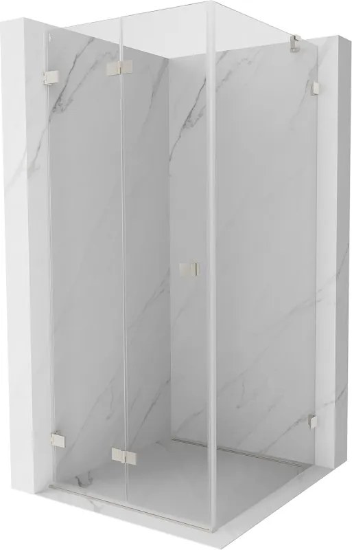 Mexen Lunar-F, skládací sprchový kout levý 90 x 80 cm, 8mm čiré sklo, ocelový profil, 836-090-080-97-00-L