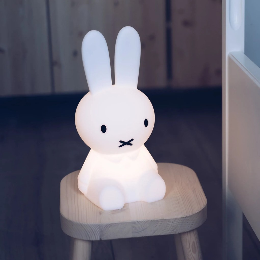 Mr Maria Dětská králičí LED lampa Miffy First Light, bílá barva, plast