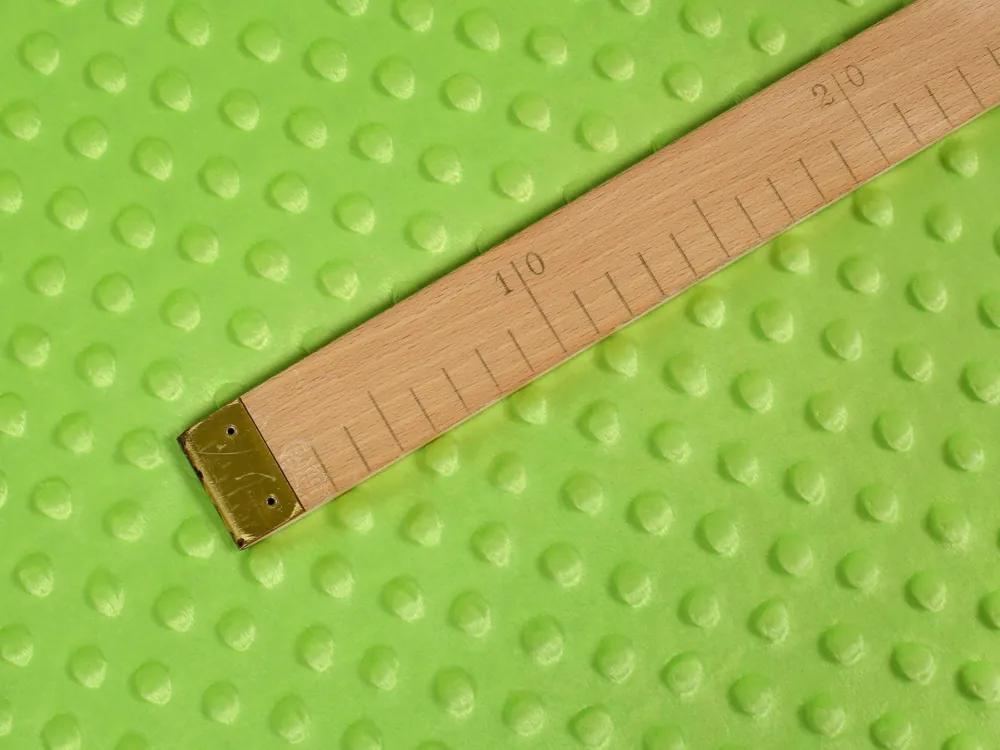 Biante Dětský povlak na polštář Minky 3D puntíky MKP-007 Hráškově zelený 40 x 40 cm