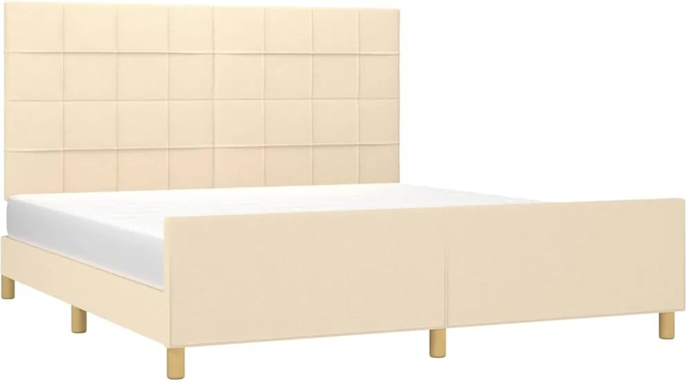 Rám postele bez matrace krémový 180 x 200 cm textil 3125078