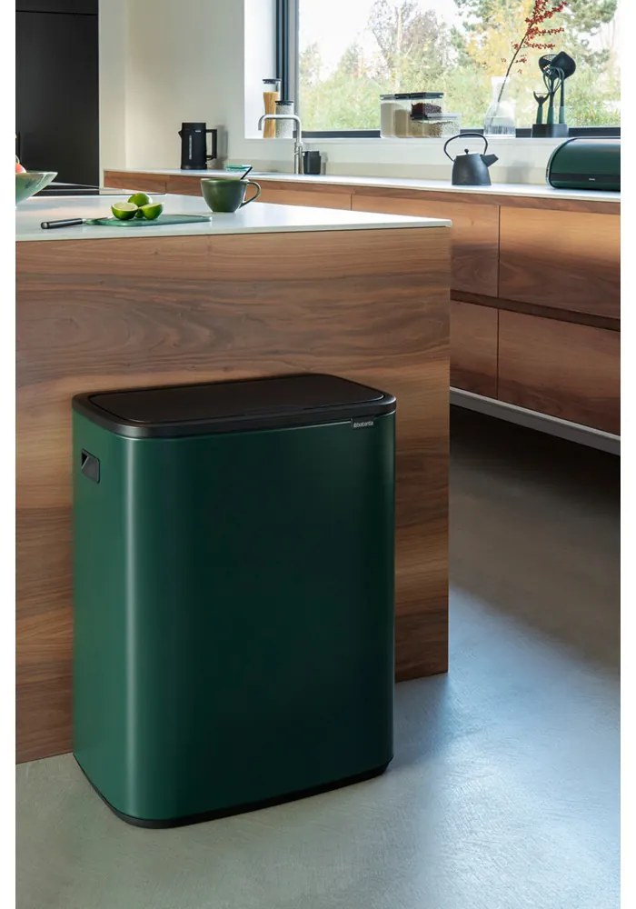 Brabantia Bo Touch Bin 2 x30 L tmavě zelená 304224