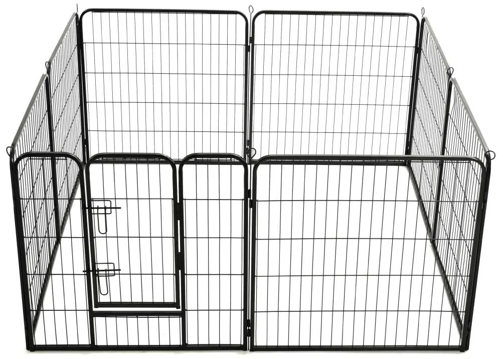 Ohrádka pro psy 8 panelů ocelová 80 x 80 cm černá - Default Title