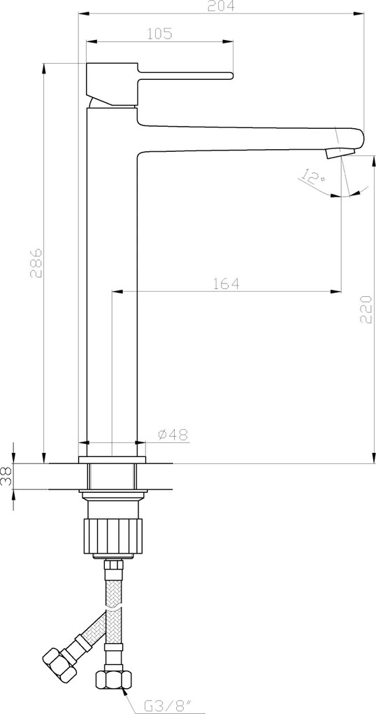 Invena Trend, vysoká umyvadlová baterie h-286, měděná matná, INV-BU-02-W14-V