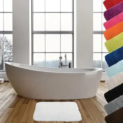 MSV MICROFIBER bílá / Koupelnová předložka / 50 x 70 cm / polyester /