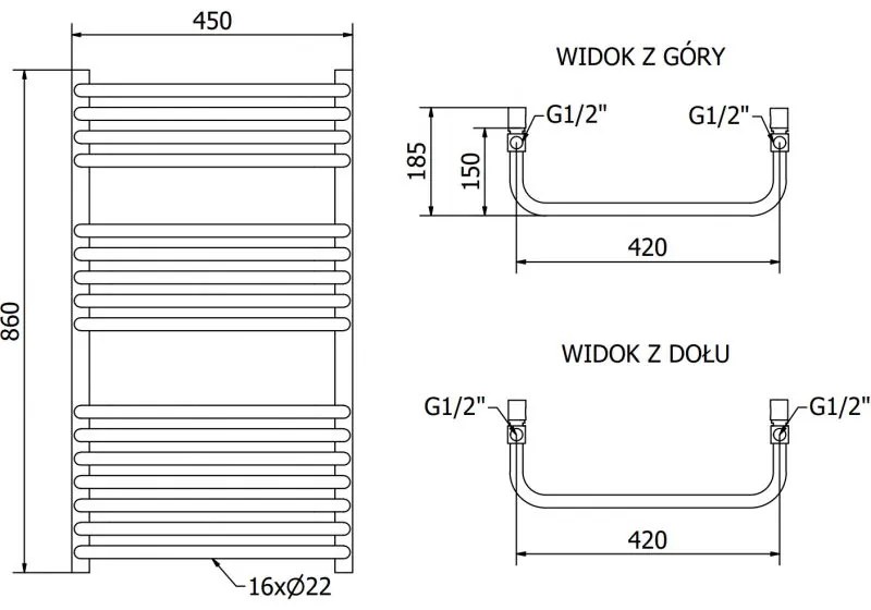 Mexen Apollo, topné těleso 860 x 450 mm, 422 W, bílá, W117-0860-450-00-20