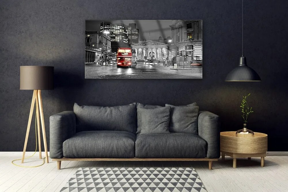 akrylový obraz Město Domy 120x60 cm