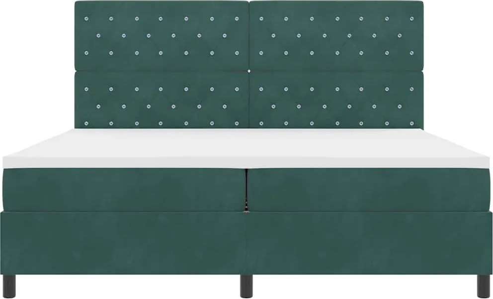Postel s boxspringem s matrací Tmavě zelená 200 x 200 cm samet 3339791