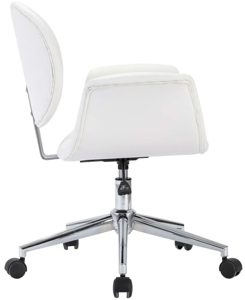 Otočná kancelářská židle bílá umělá kůže,  3054825