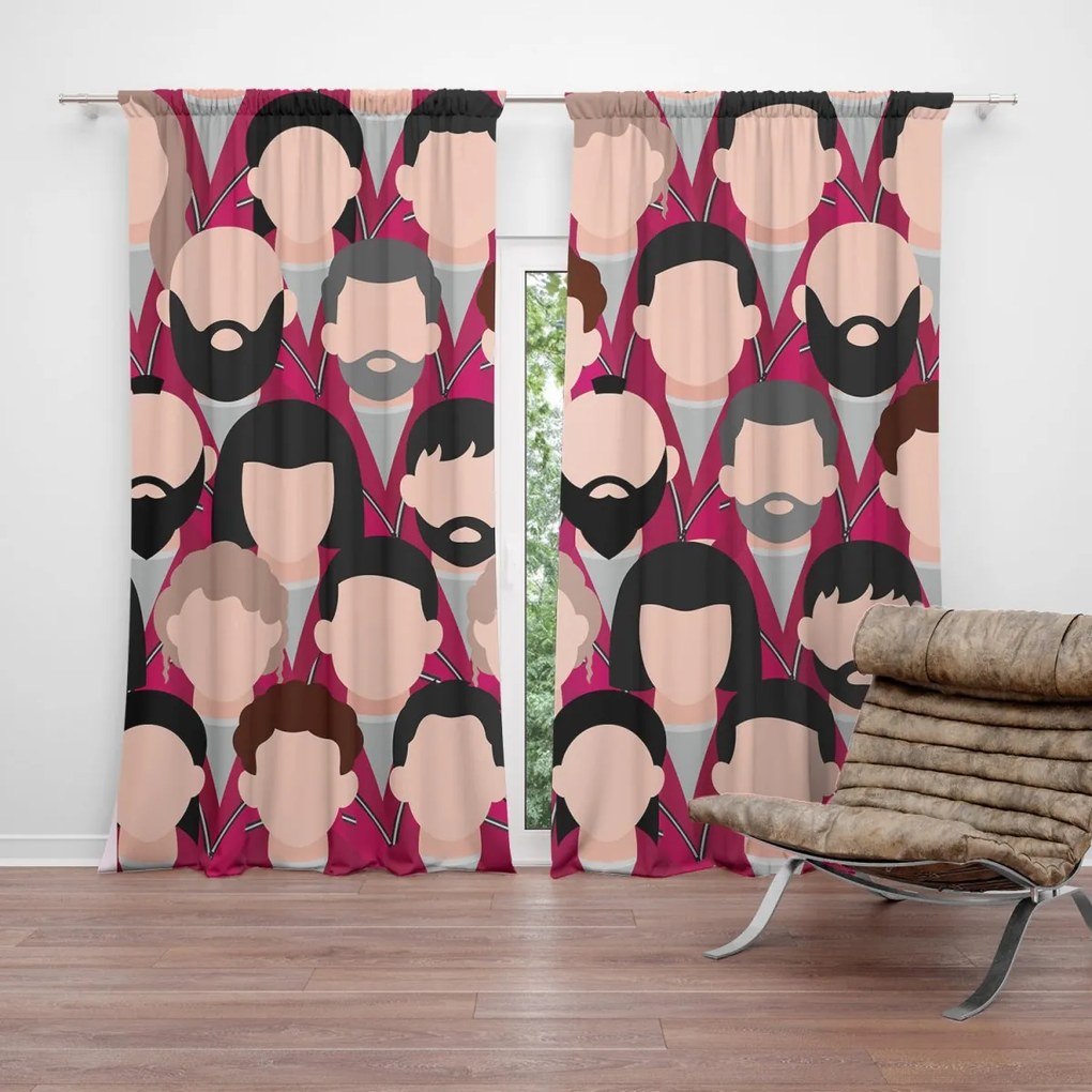 Sablio Závěs Money heist Anonymní tváře: 2ks 140x250cm