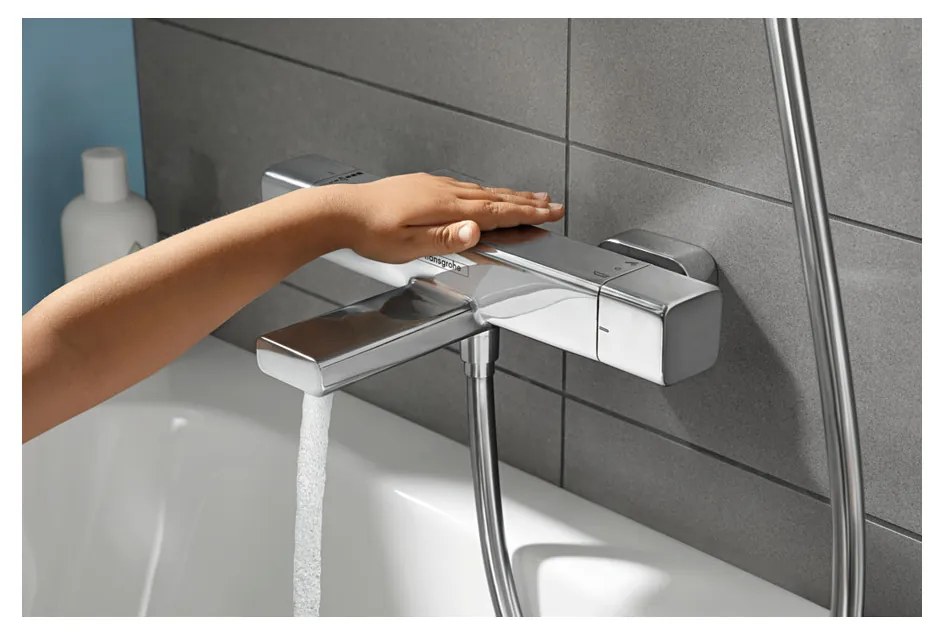 Hansgrohe Ecostat E - Vanová baterie nástěnná, termostatická, chrom 15774000