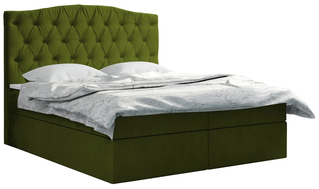 Eka Kontinentální čalouněná postel Exclusive - Fresh (120x200 cm) Barva látky - Fresh: Olivová (12)