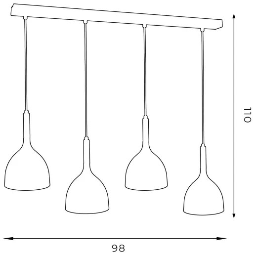 Lustr na lanku NOAK WOOD 4xE27/60W/230V