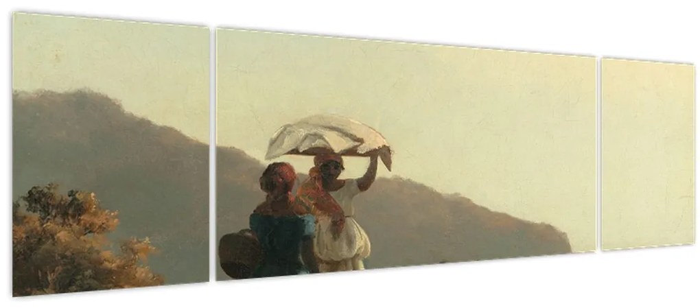 Obraz - Camille Pissarro, Two Women Chatting by the Sea, St. Thomas, reprodukce (170x50 cm)