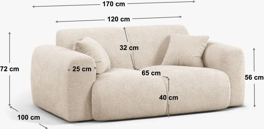 Tmavě modrá sametová pohovka 170 cm Molino – Micadoni