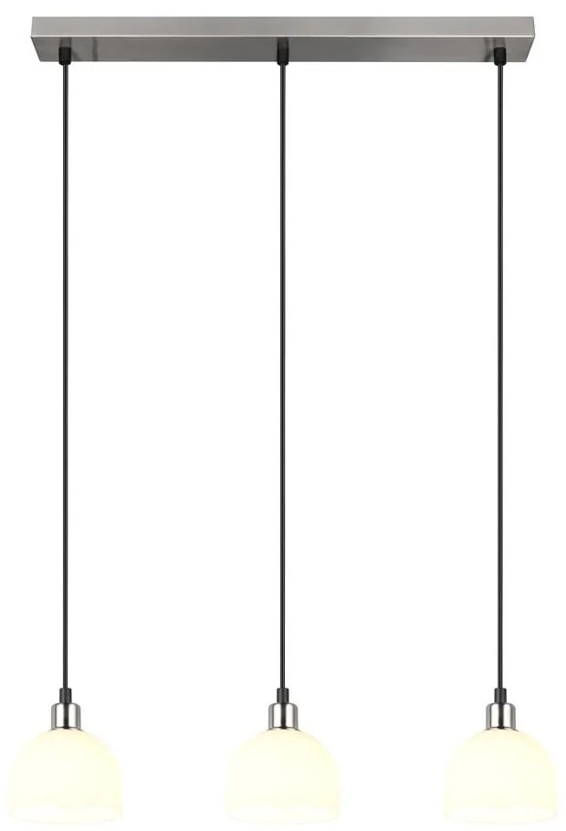 Závěsné svítidlo se skleněným stínidlem v bílo-stříbrné barvě Molly – Reality