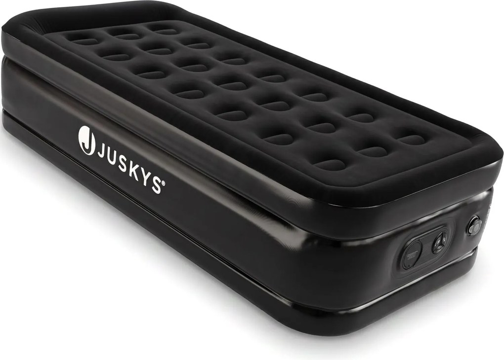 Juskys Nafukovací postel Sapri s elektrickou pumpou Barva: šedá / antracitová, Velikost: M