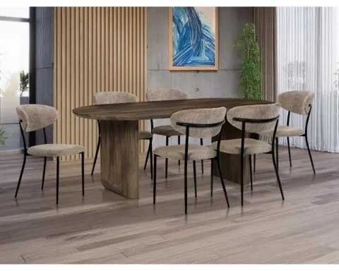 Stůl jídelní 200x100 MDF 3D dekor ořech HT-W1578 WAL