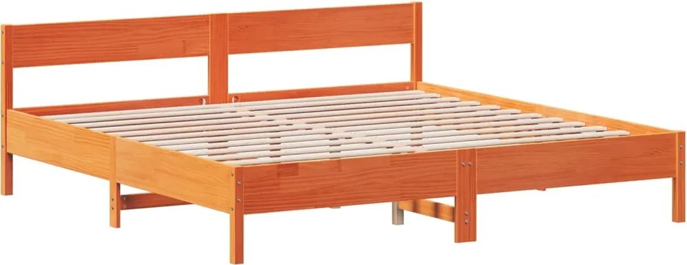 Postel bez matrace voskově hnědá 200 x 200 cm masivní borovice 3216211