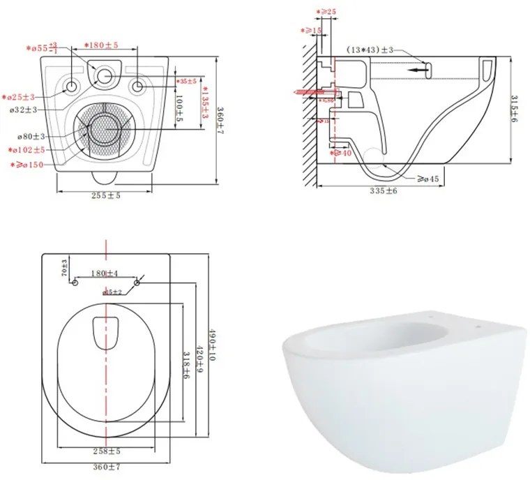 BPS-koupelny Závěsná WC mísa se SoftClose sedátkem , bílá