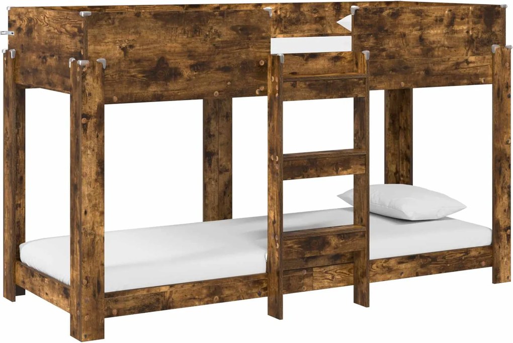 Patrová postel pro děti Kouřový dub 75 x 190 cm 3410543