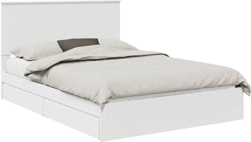 Postel s úložným prostorem Bílá 140 x 200 cm Kompozitní dřevo 3409552
