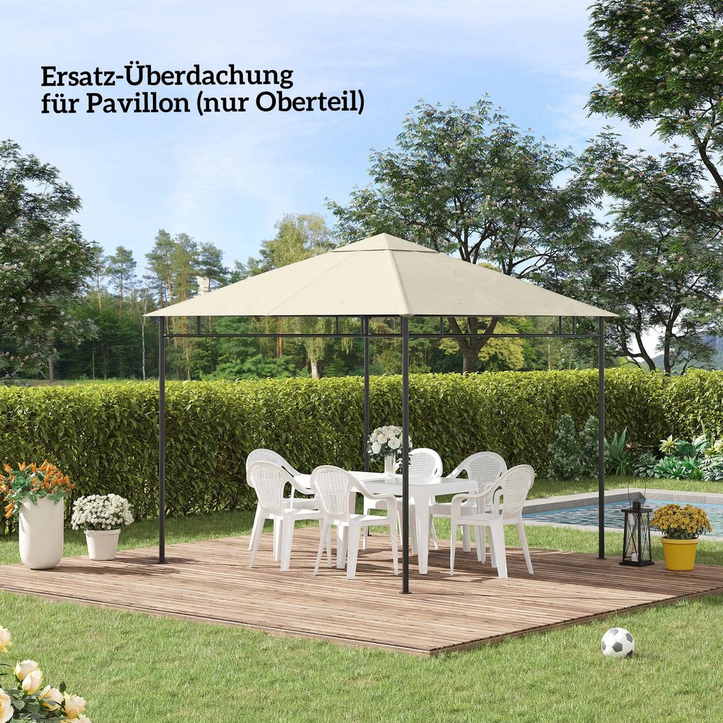 Outsunny Náhradní Střecha pro Altán Pergolu Zahradní Plátno Vysoká Hustota 180g/m² Anti-UV 3 x 3m Krém