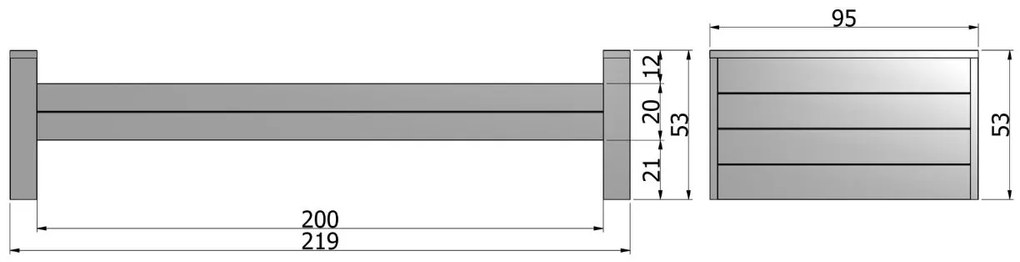 WOOOD Světle šedá borovicová postel Koben 90x200 cm