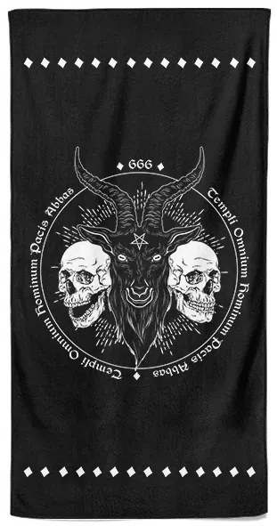 Osuška Baphomet skull (Velikost osušky: 100x170cm)