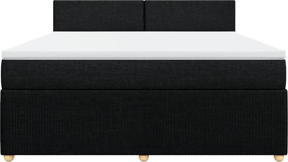 Box spring postel s matrací černá 180x200 cm textil 3289830