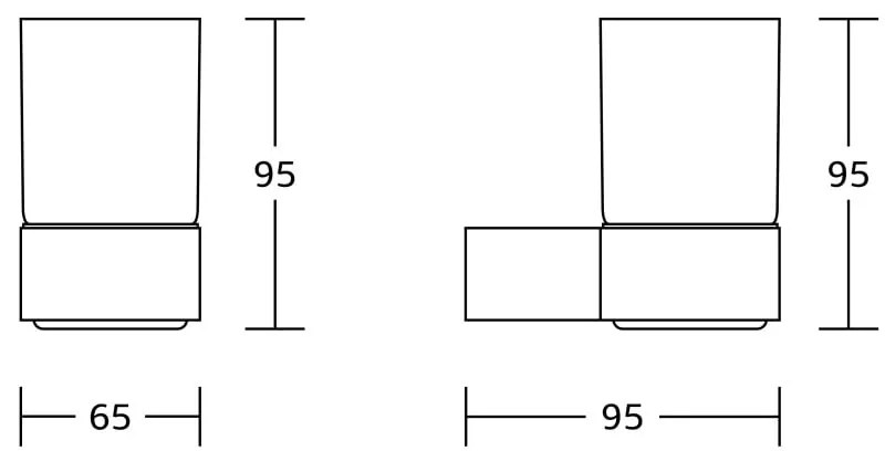 Mexen Base, nástěnná sklenice na kartáčky, černá matná, 7088238-70