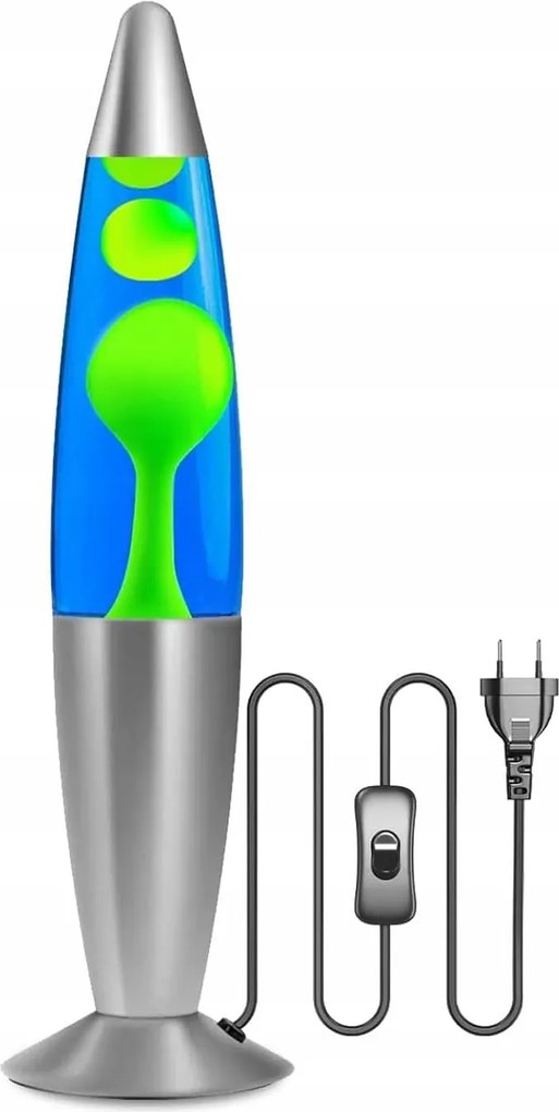 Klasická lávová lampa v retro stylu Dekorativní modro-zelená