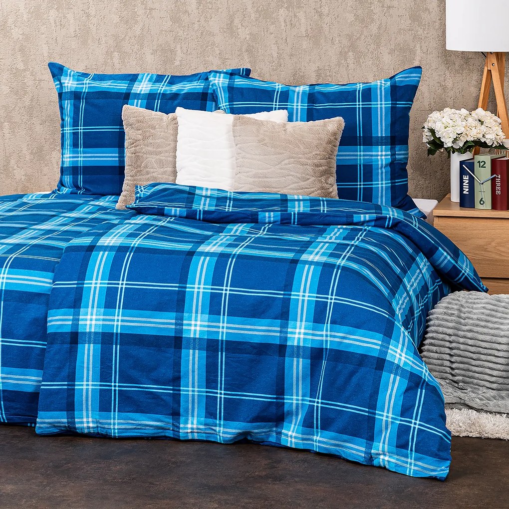 4Home Flanelové povlečení Blue plaid