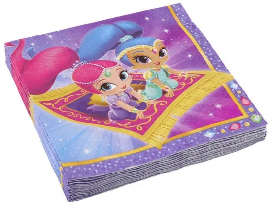 Shimmer & Shine ubrousky 20 ks 33 cm x 33 cm Amscan