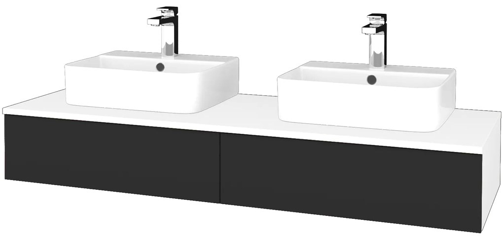 Dřevojas Koupelnová skříňka MODULE SZZ2 140 Varianta: N01 Bílá lesk / J01 Organic