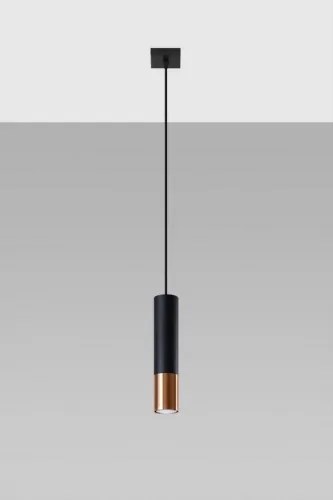 Lustr SOLLUX Loopez 1 GU10 1x40W bez zdroje SL.0946 černá/měď