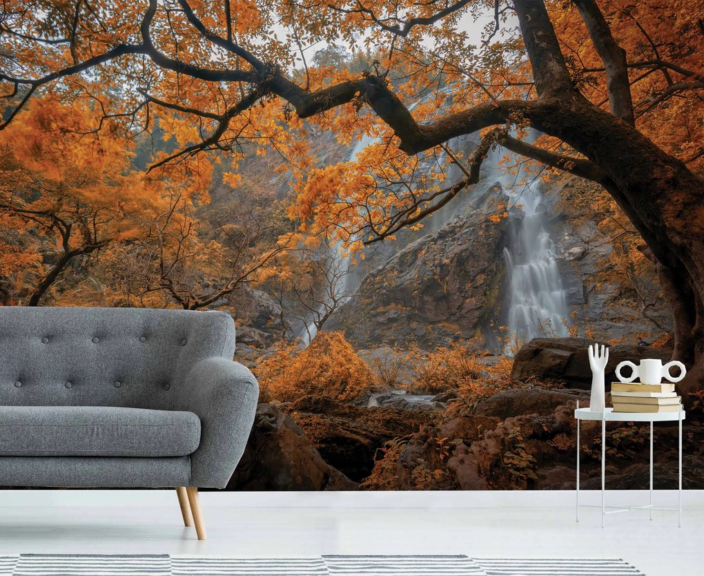 Malvis ® Tapeta Podzimní vodopád Vel. (šířka x výška): 360 x 260 cm