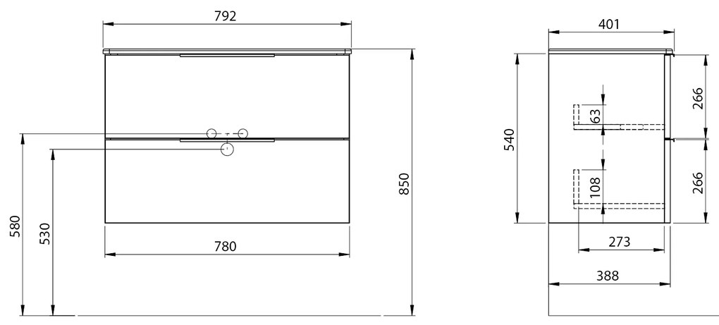 Sapho Cirasa koupelnová skříňka pod umyvadlo 78 x 54 x 39 cm dub alabama CR792-2222