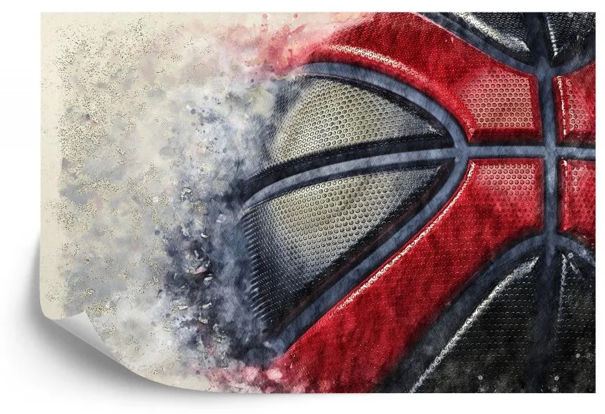 Fototapeta Basketbalový Míč Malovaný Akvarelem Omyvatelný vlies 416x290