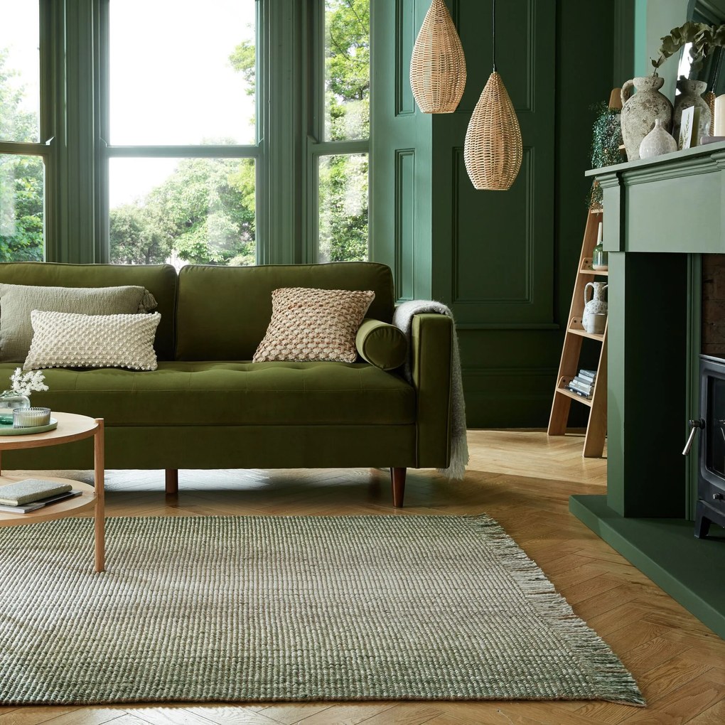 Flair Rugs, Kusový koberec Mottle Jute Ombre Green, 60x110, zelená, chodba / předsíň
