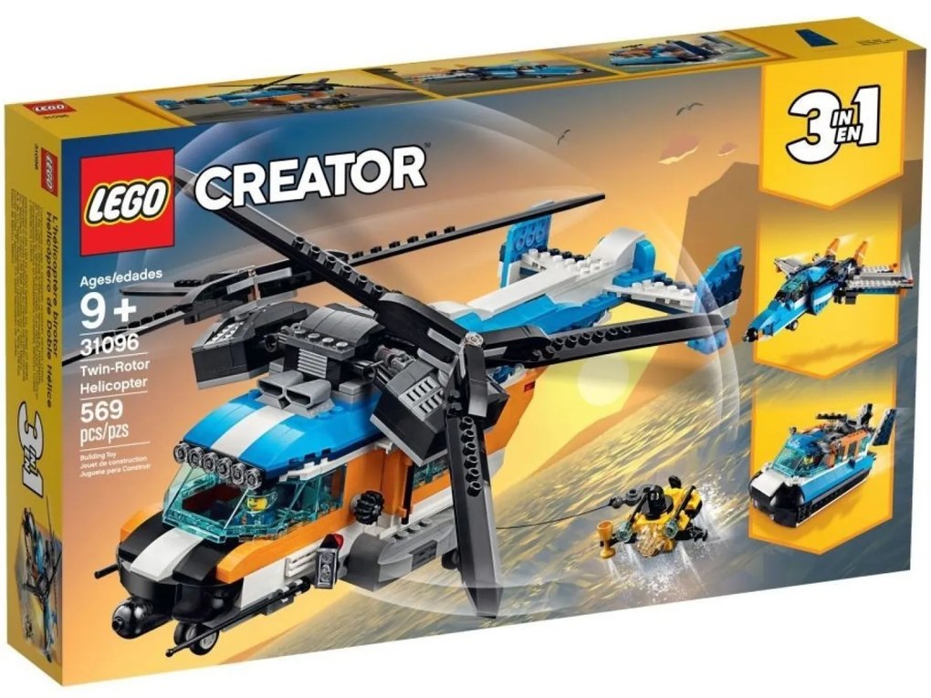Lego stavebnice lego creator 31096 helikoptéra se dvěma rotory