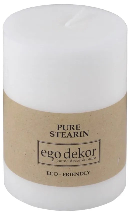 Bílá svíčka Eco candles by Ego dekor Friendly, doba hoření 37 h