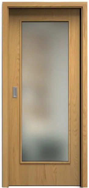 SAPELI ELEGANT KOMFORT M40 - DÝHA - POSUVNÉ DVEŘE VČ. ZÁRUBNĚ - Dub natur Průchozí šířka (cm): 60, Průchozí výška (cm): 210