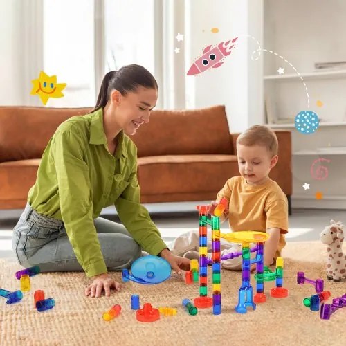 Marble Run Sada 110 KS Stavebnice STEM jako dárek vzdělávací bloky pro děti