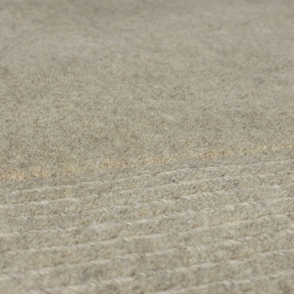 Flair Rugs, Kusový ručně tkaný koberec Tuscany Textured Wool Border Natural, 160x230, béžová, ložnice