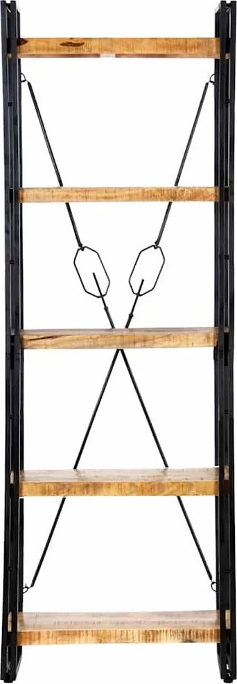 Knihovna s 5 policemi 60 x 30 x 180 cm masivní mangovník 286582