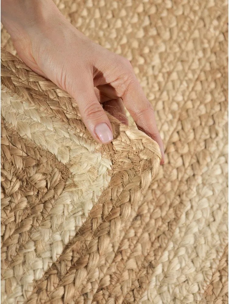 Krémový/v přírodní barvě oboustranný/ručně tkaný jutový běhoun 80x250 cm Looma – Hanse Home