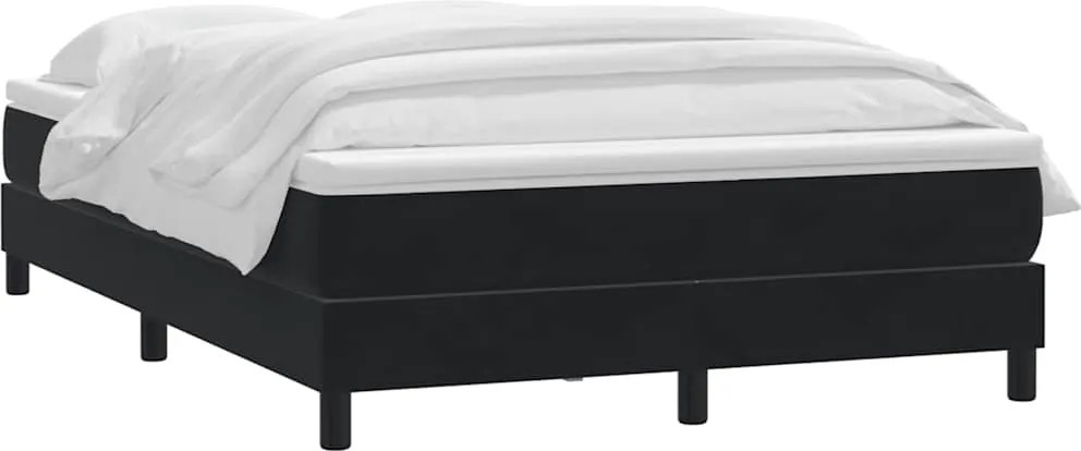 Box spring postel s matrací černá 160x210 cm samet 3315929