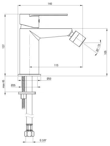 Deante BGA_N30M - Bidetová baterie ALPINIA černá