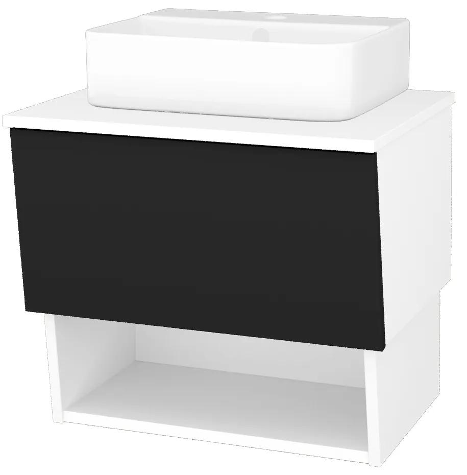 Dřevojas Koupelnová skříň INVENCE SZZO 65 (umyvadlo Joy 3) Varianta: L01 Bílá vysoký lesk / D20 Galaxy