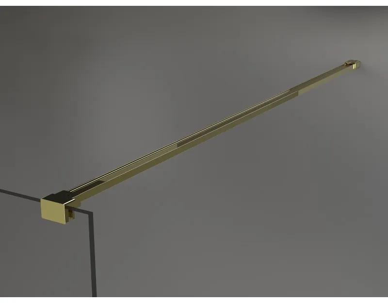 Mexen Kioto sprchová zástěna 110 x 200 cm, Průhledné/Bílý vzor 8 mm, Zlatá - 800-110-101-50-97